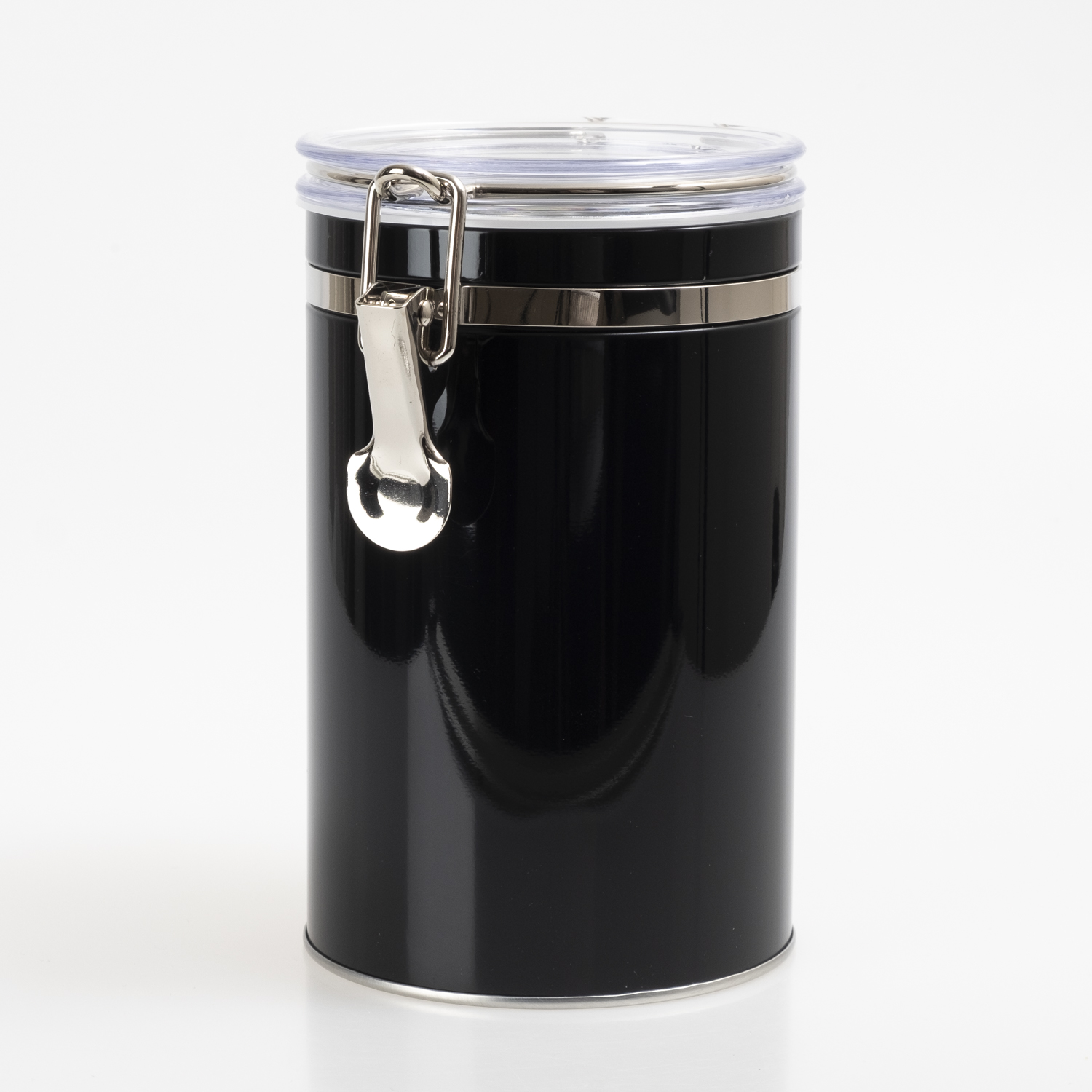 Coffee tin round 250g, black - schwarzenbach.ch