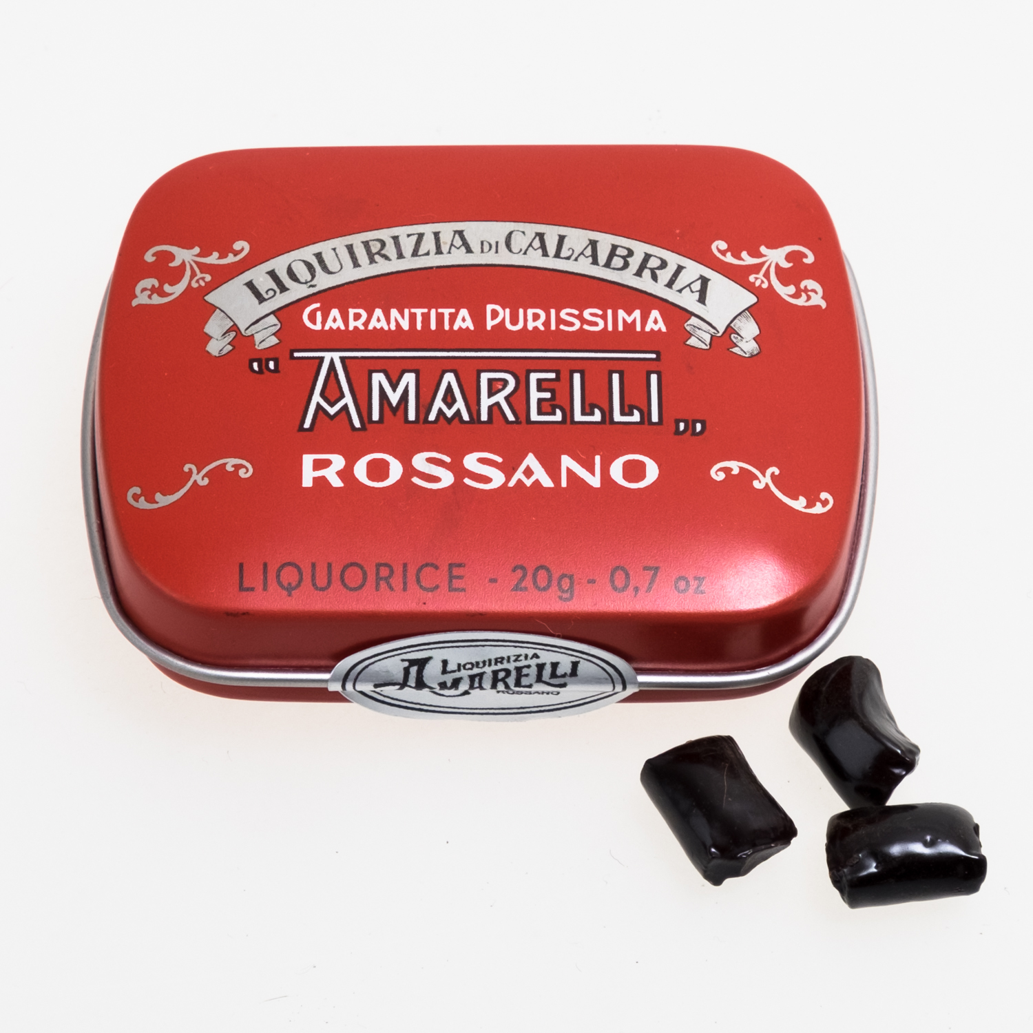 Amarelli Lakritze, Rossano (rote Dose) 20g - schwarzenbach.ch