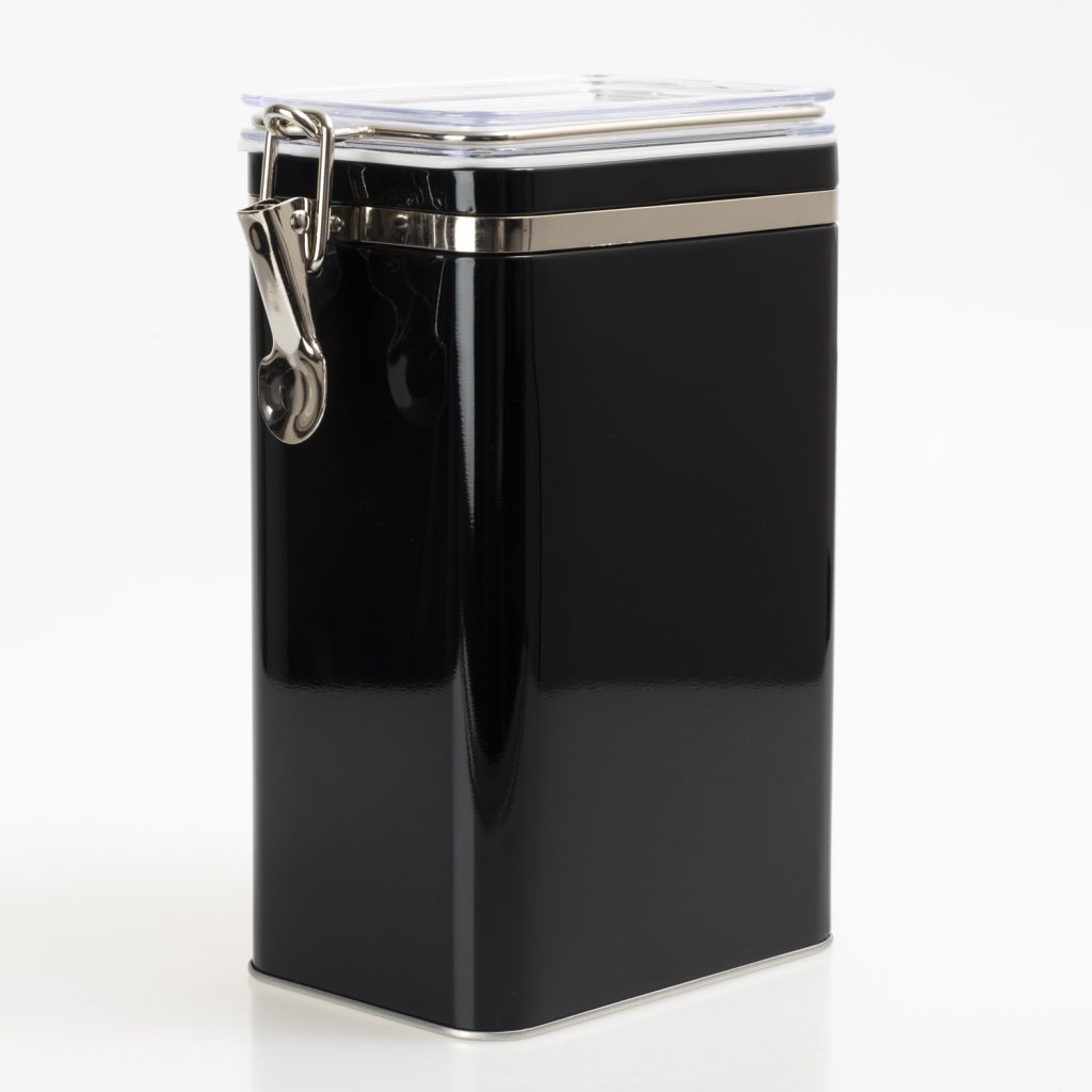 Coffee tin square black 500g - schwarzenbach.ch