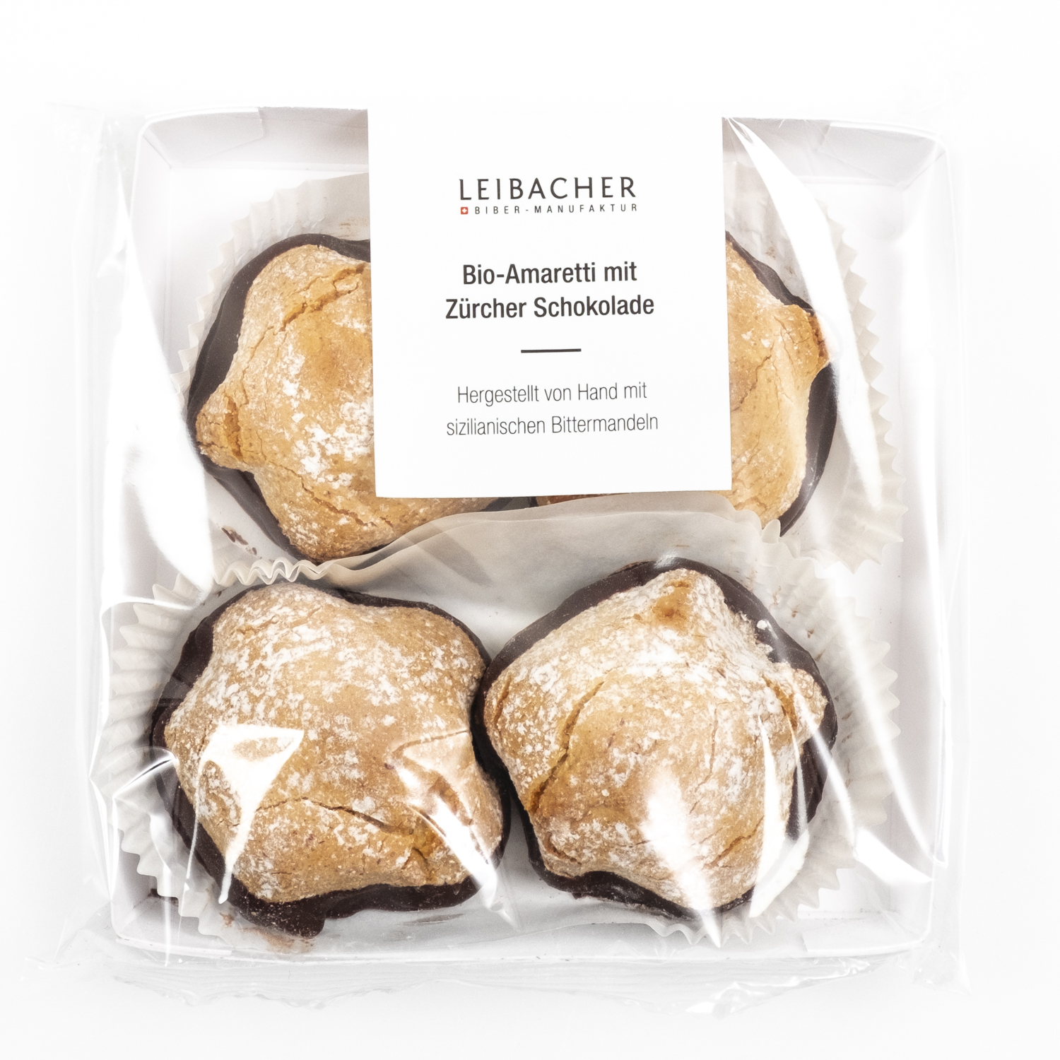 Amaretti Leibacher with chocolate bio, 4 pcs - schwarzenbach.ch